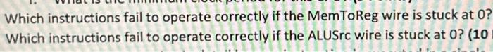 Solved Which instructions Which instructions fail to operate | Chegg.com
