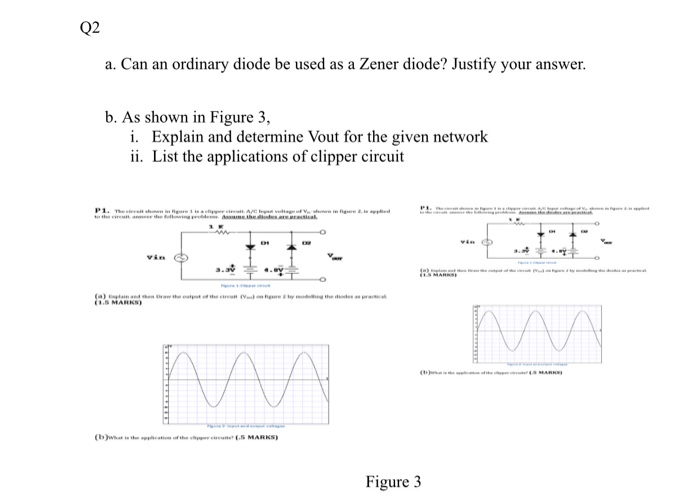 Solved Q2 a. Can an ordinary diode be used as a Zener diode? | Chegg.com