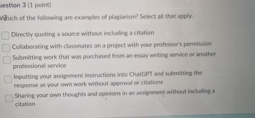 Solved lestion 3 (1 ﻿point)Which of the following are | Chegg.com