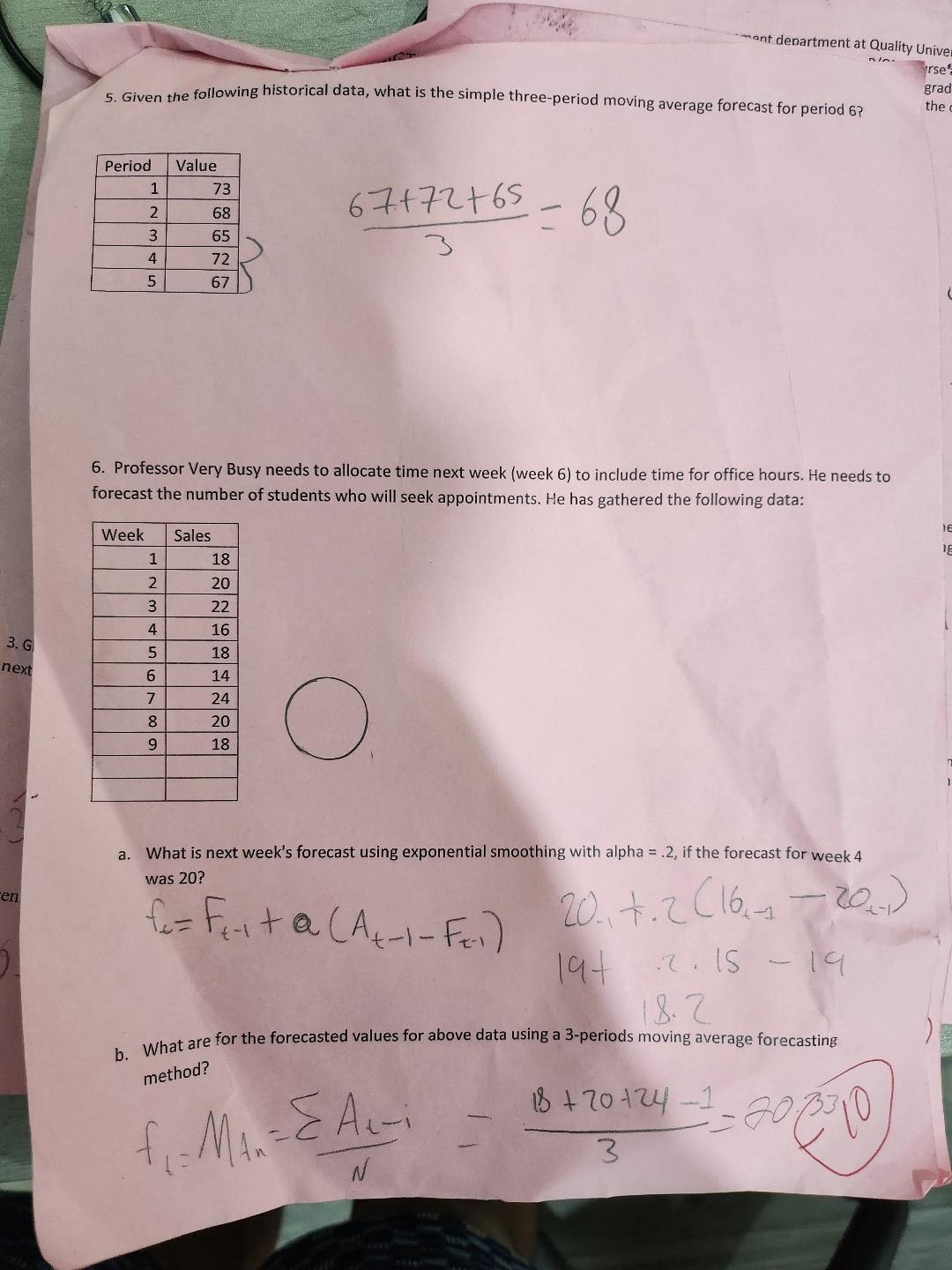 Solved 5. Given the following historical data, what is the | Chegg.com