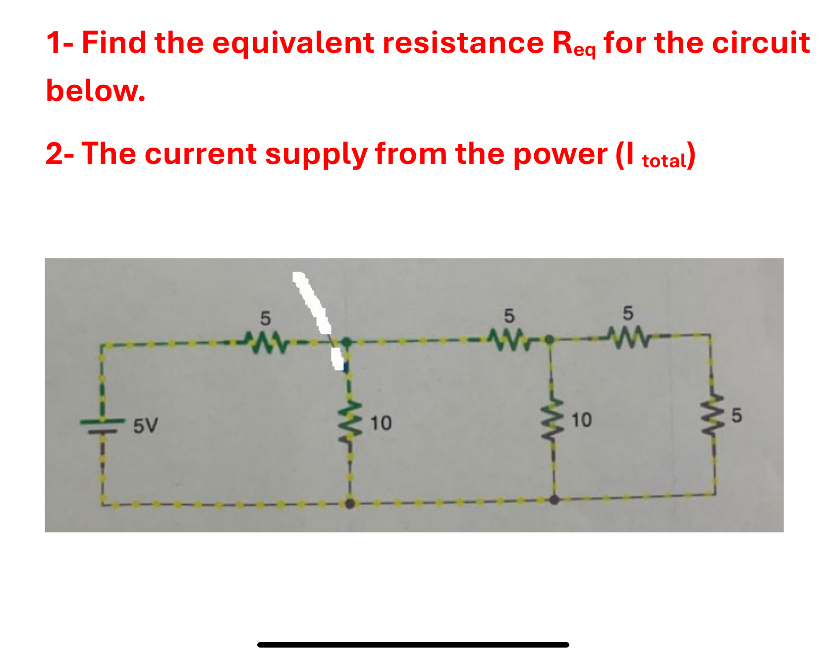 Solved 1- ﻿Find the equivalent resistance Req ﻿for the | Chegg.com