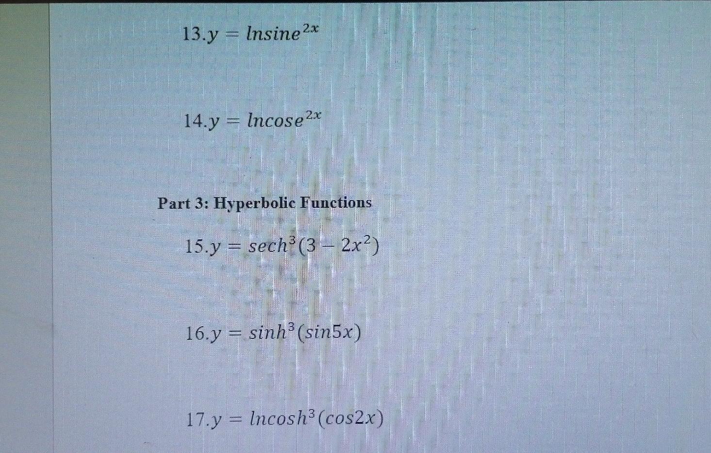 Solved Part 2: Exponential and Logarithmic Functions 8. y = | Chegg.com