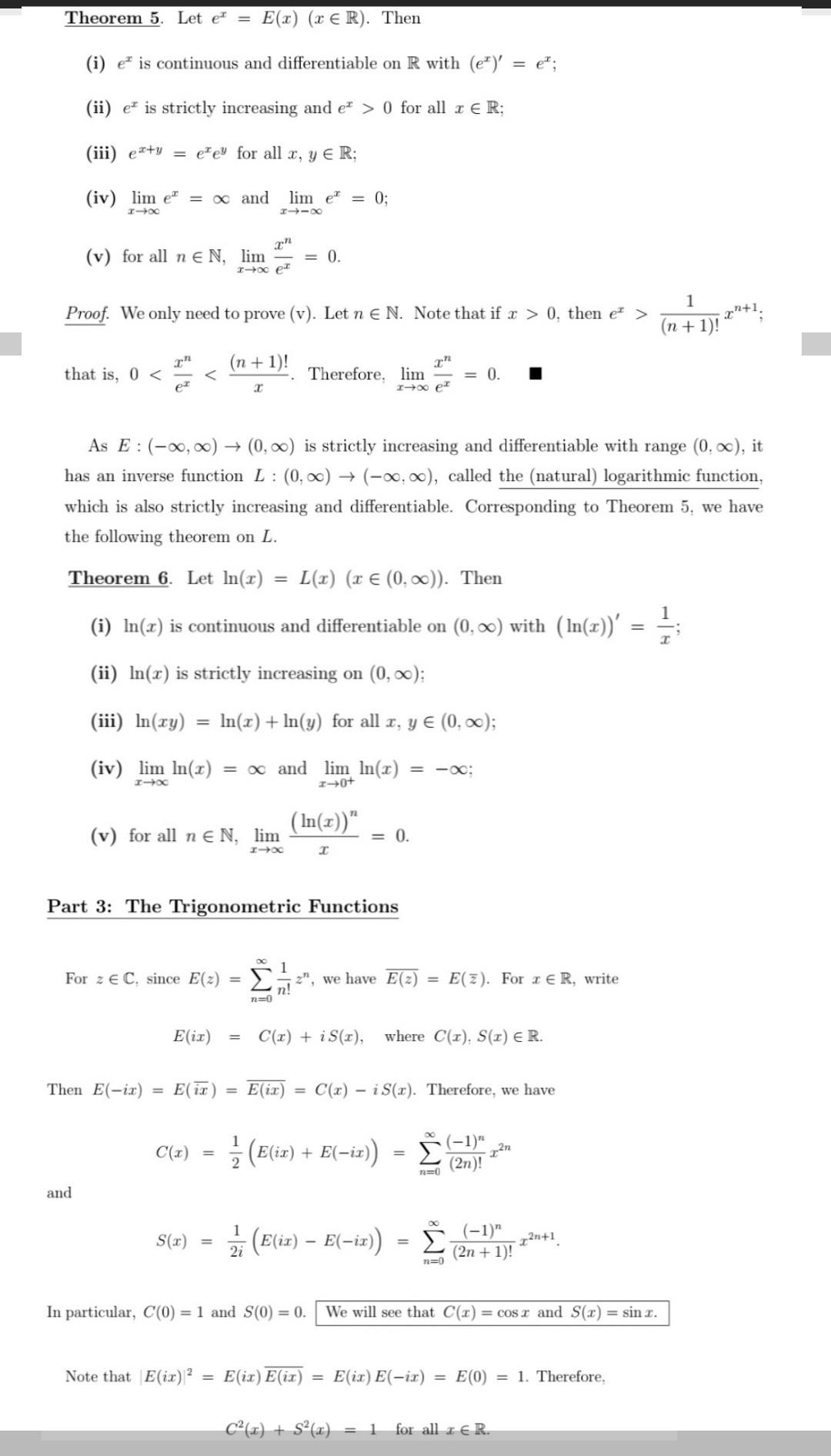 Solved for real analysis these are all the theorems | Chegg.com