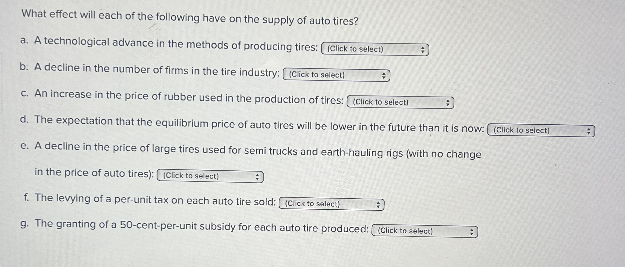 Solved What effect will each of the following have on the | Chegg.com