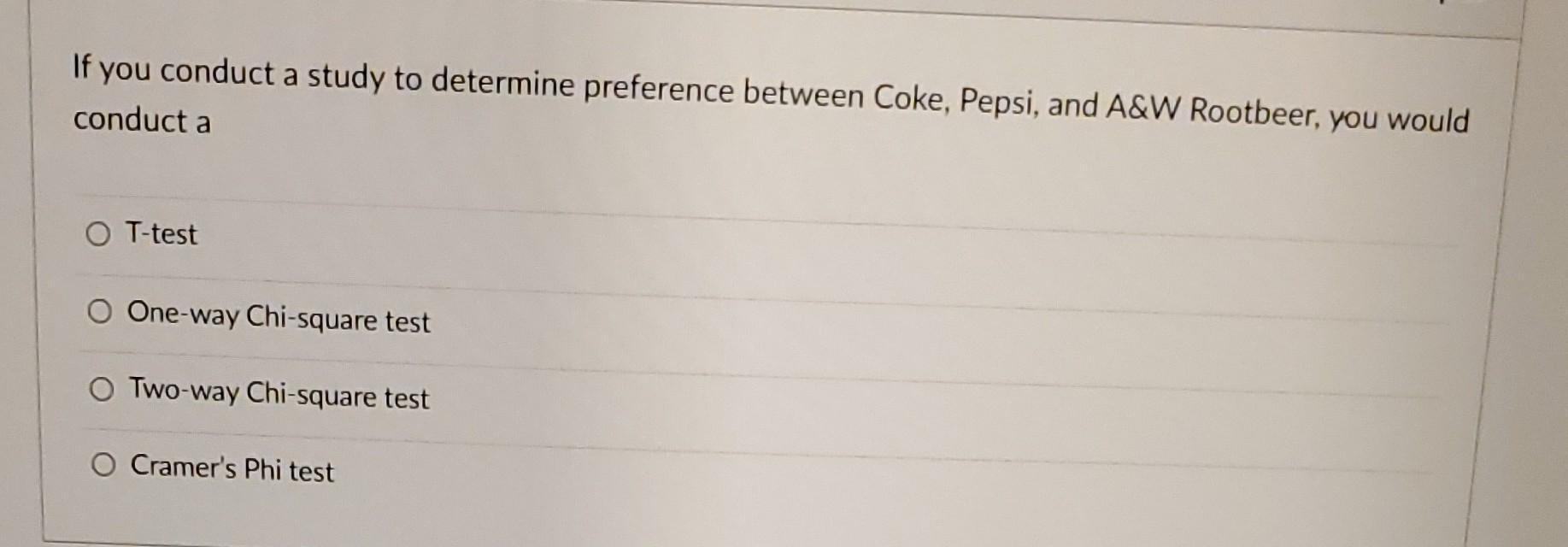 Solved If you conduct a study to determine preference | Chegg.com