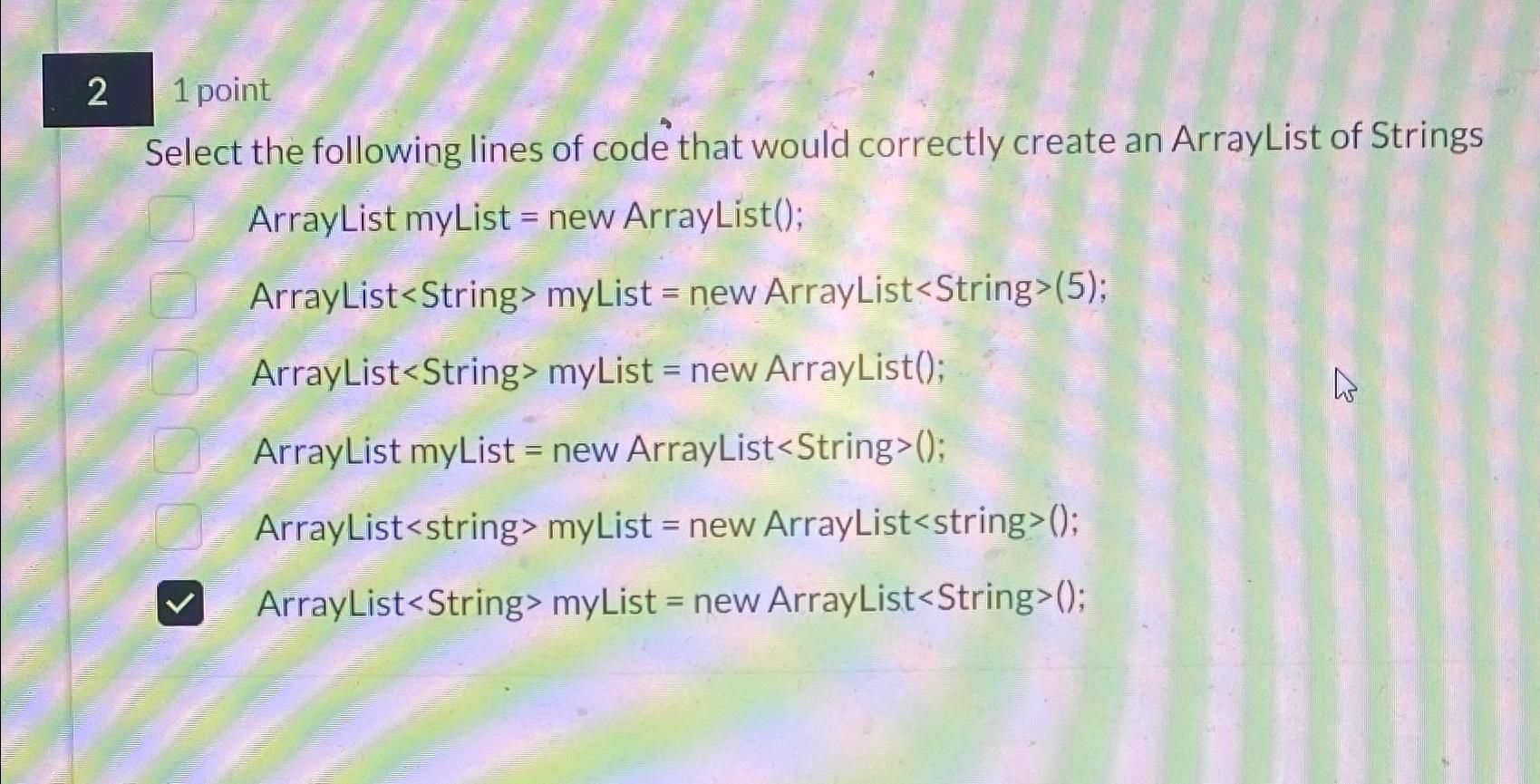 Solved 21 ﻿pointSelect the following lines of code that | Chegg.com