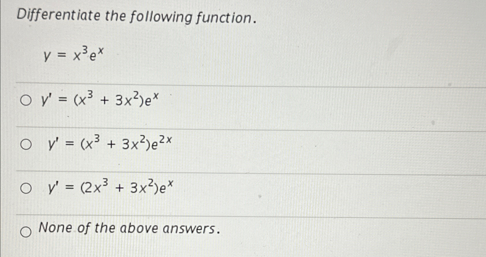 Solved Differentiate the following | Chegg.com
