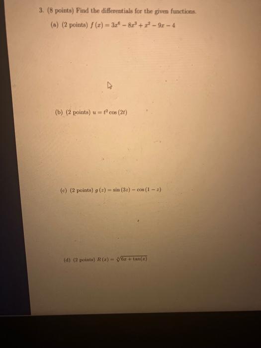 Solved 1. ( 8 points) Find the linearization L of the | Chegg.com