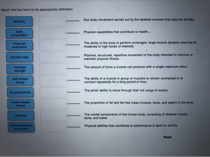 Solved Match the key term to its appropriate definition. | Chegg.com