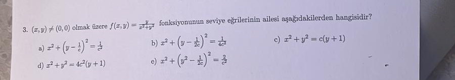 (x,y)≠(0,0) ﻿olmak üzere f(x,y)=yx2+y2 ﻿fonksiyonunun | Chegg.com