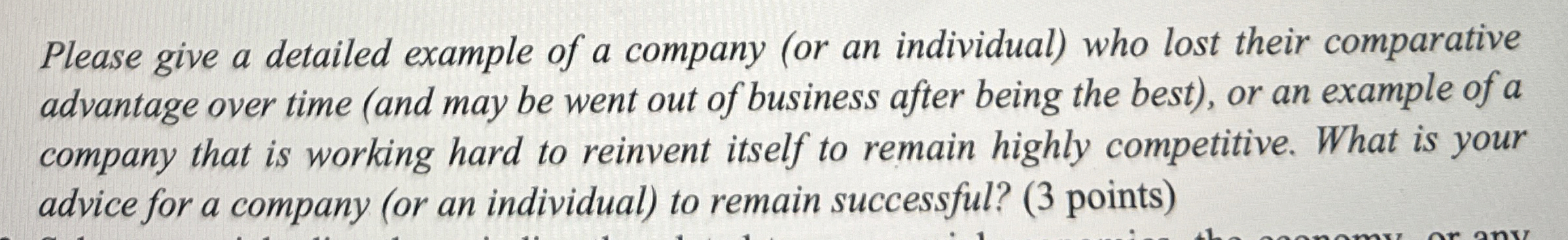 Solved Please give a detailed example of a company (or an | Chegg.com