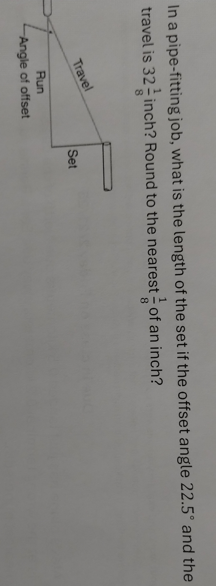 In a pipe-fitting job, what is the length of the set | Chegg.com