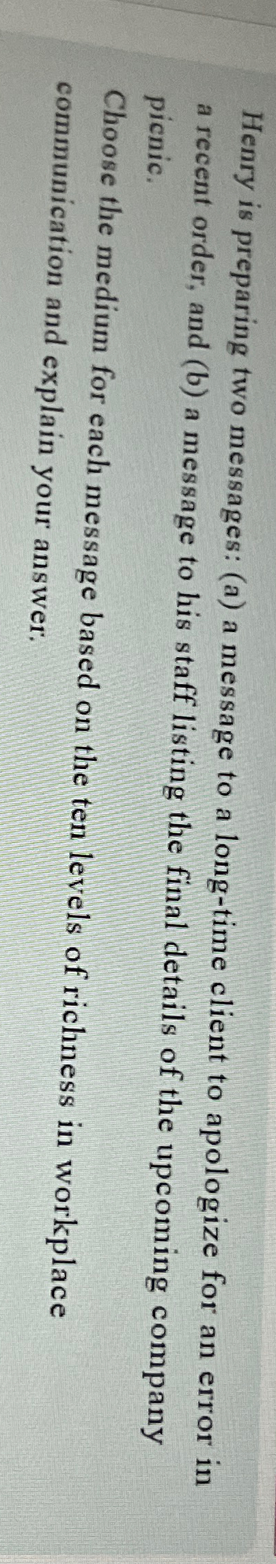 Solved Henry is preparing two messages: (a) ﻿a message to a | Chegg.com