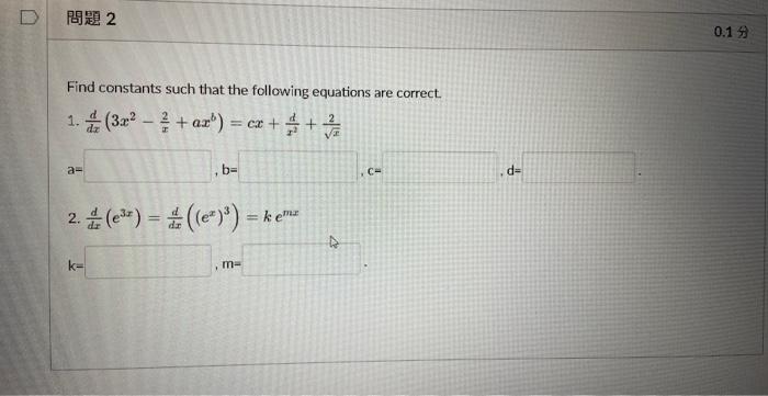 Solved Find constants such that the following equations are | Chegg.com