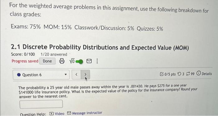 Solved For the weighted average problems in this assignment, | Chegg.com