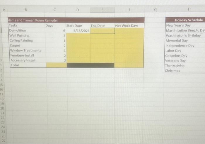 Solved (1.10) On the Spring Remodel worksheet enter | Chegg.com