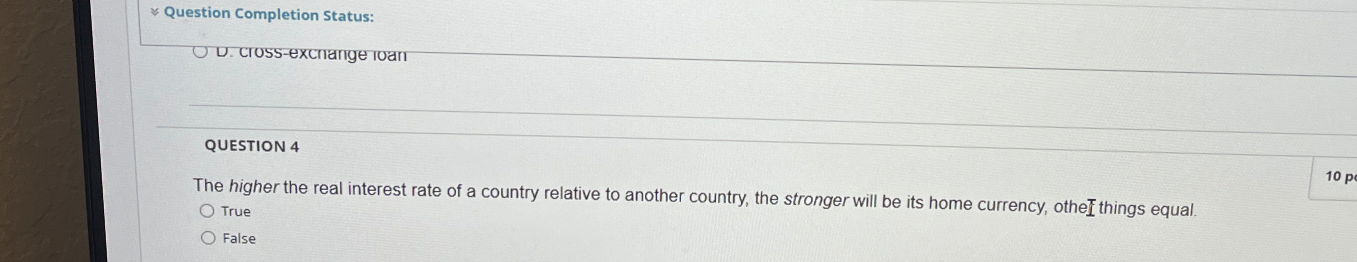 Solved Question Completion Status:v. ﻿Closs-excriange | Chegg.com