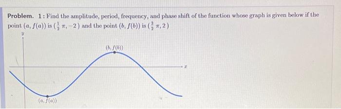 Problem. 1: Find the amplitude, period, frequency, | Chegg.com