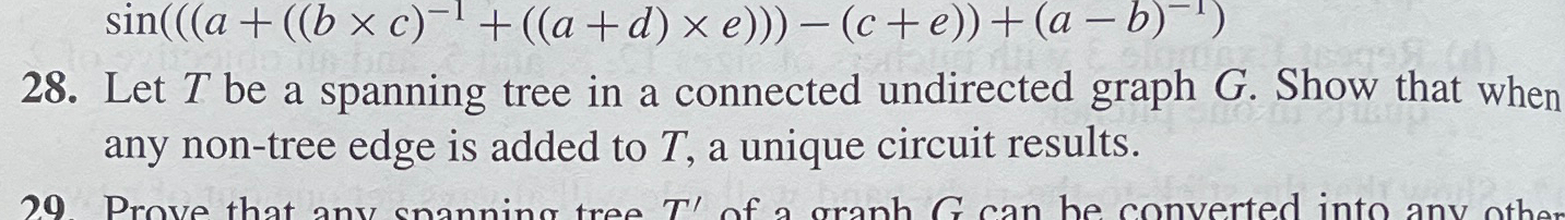 Solved Let T ﻿be a spanning tree in a connected undirected | Chegg.com