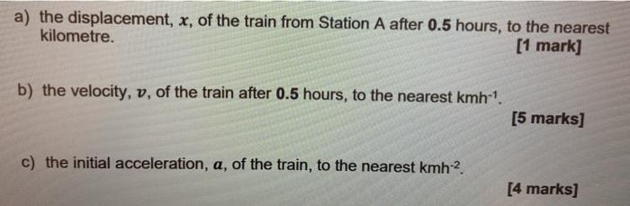 Solved A train is travelling in a straight line from Station | Chegg.com