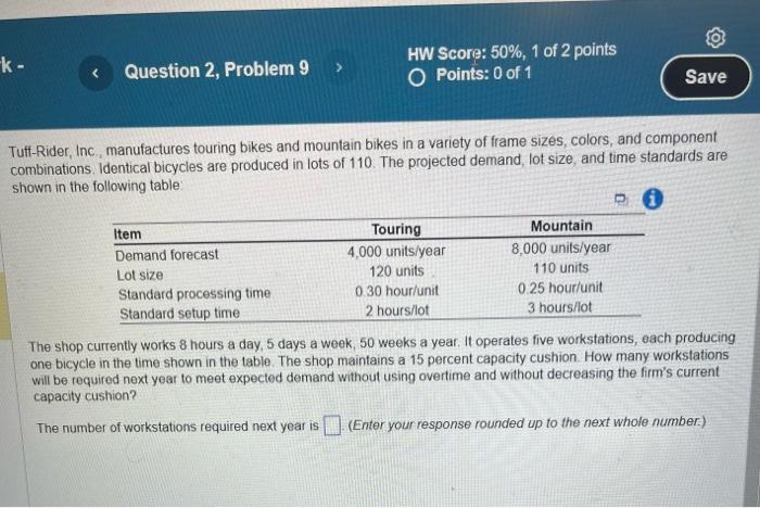 Solved -k- Question 2, Problem 9 HW Score: 50%, 1 of 2 | Chegg.com