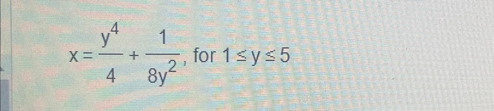 Solved X Y44 18y2 ﻿for 1≤y≤5
