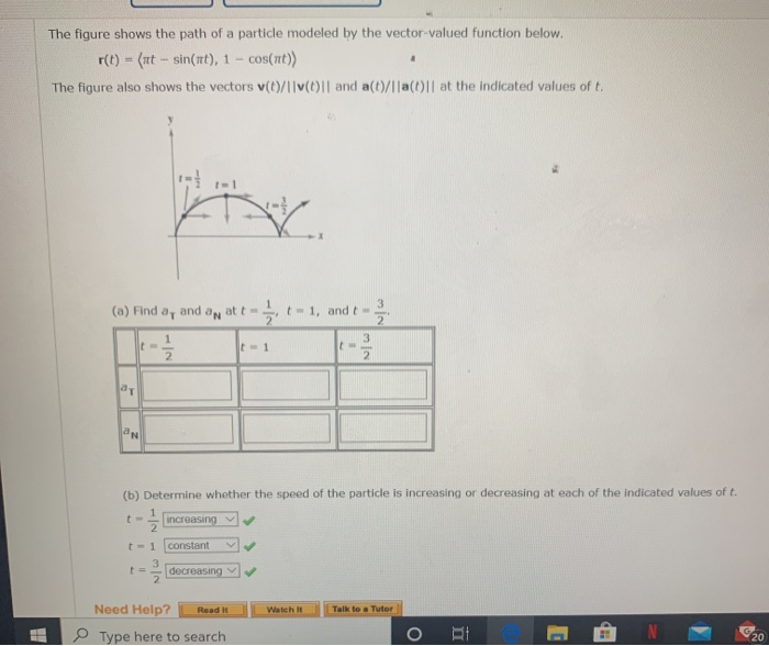 Solved The figure shows the path of a particle modeled by | Chegg.com