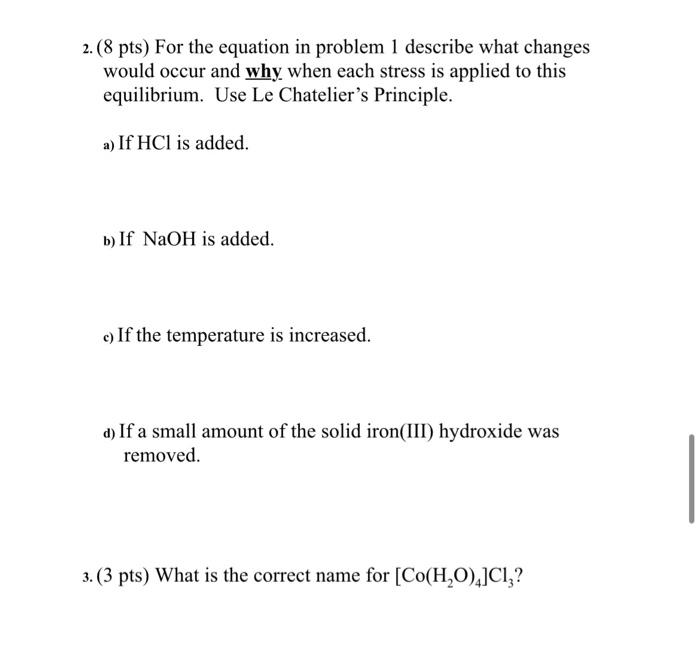 Solved 2. ( 8 pts) For the equation in problem 1 describe | Chegg.com