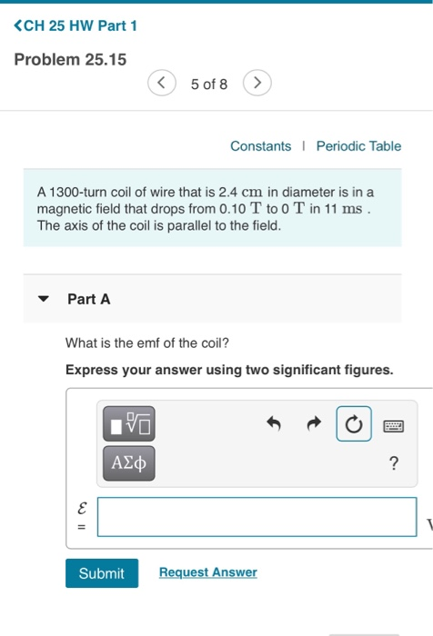 Solved Constants Periodic Table A 1300-turn coil of wire | Chegg.com