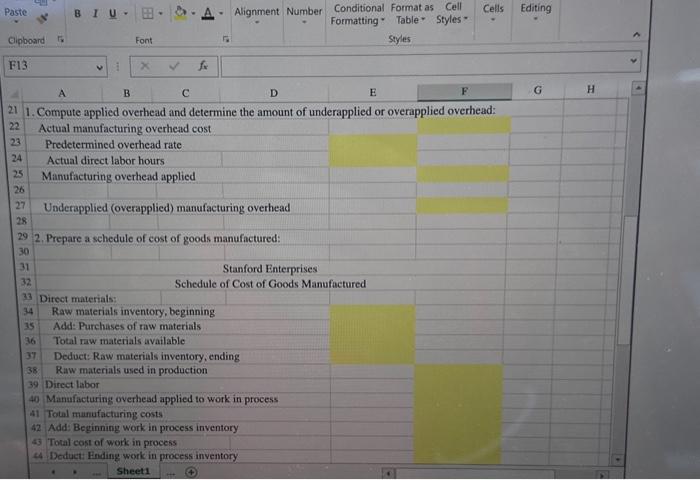 Solved 1. Compute a predetermined overhead rate. | Chegg.com