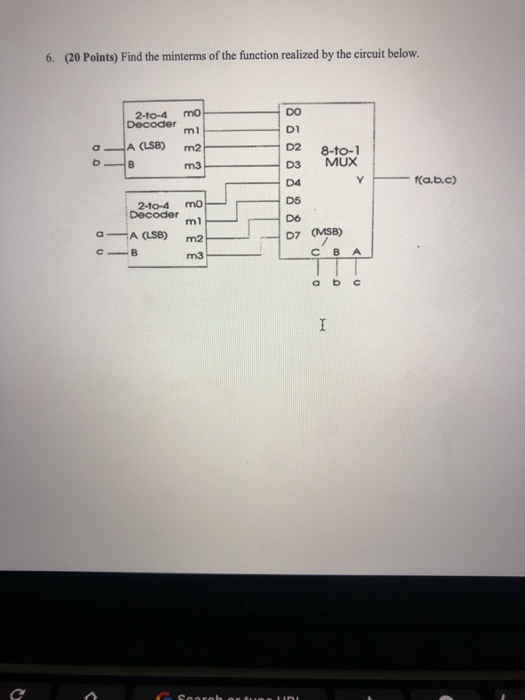 Solved 6. (20 Points) Find the minterms of the function | Chegg.com