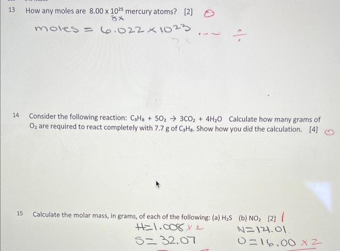 Solved 13 How any moles are 8.00×8×1025 mercury atoms? [2] | Chegg.com