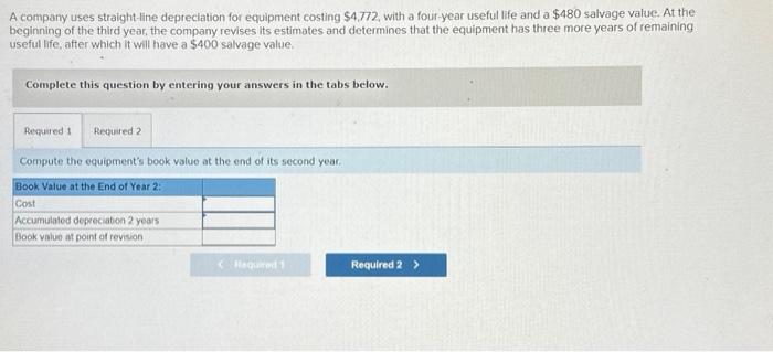 Solved A company uses straight-line depreciation for | Chegg.com