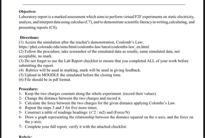 Lab Report Checklist Is the title concise, | Chegg.com