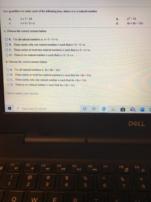 Solved Use quantifiers to make each of the following true, | Chegg.com