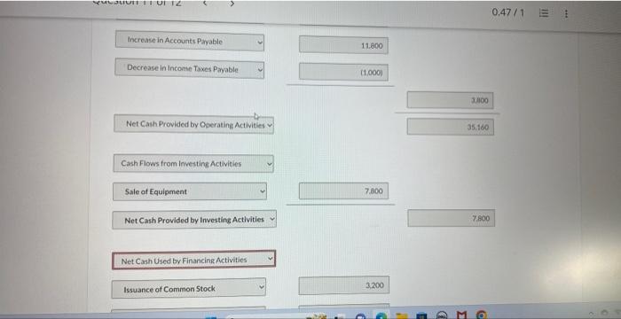 Compute free cash flow. (Show amounts that decrease | Chegg.com