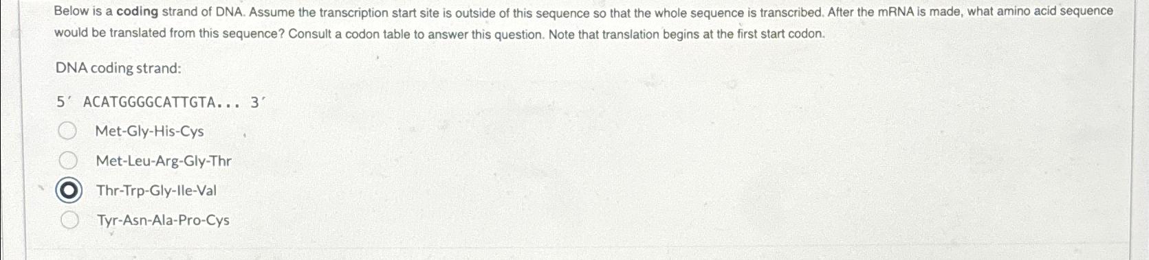 Solved Below is a coding strand of DNA. Assume the | Chegg.com