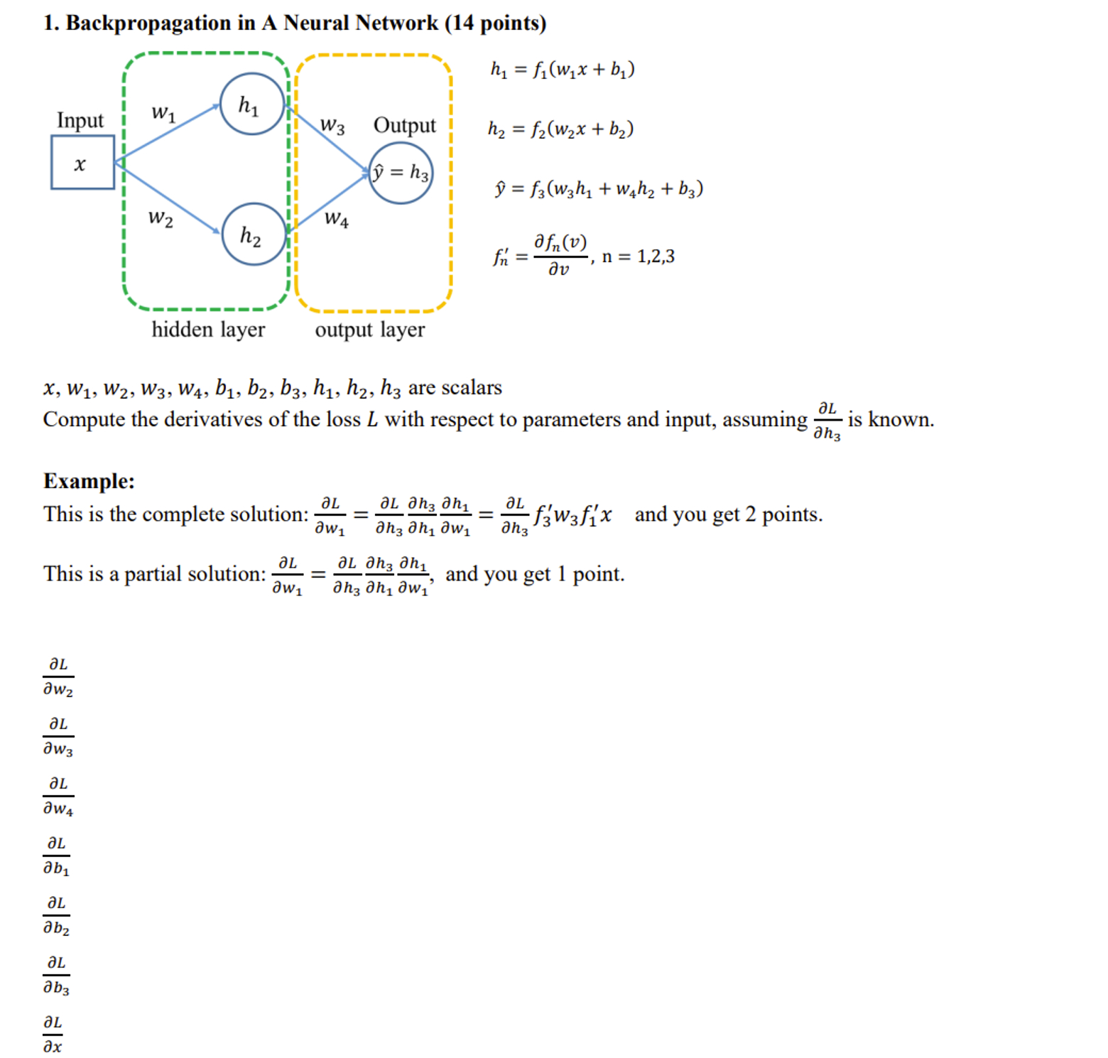 Solved 1. ﻿Backpropagation in A Neural Network | Chegg.com