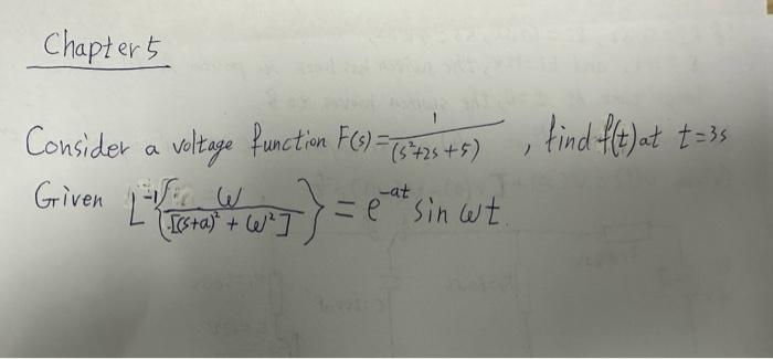 Solved Consider a voltage function F(s)=(s2+2s+5)1, find | Chegg.com