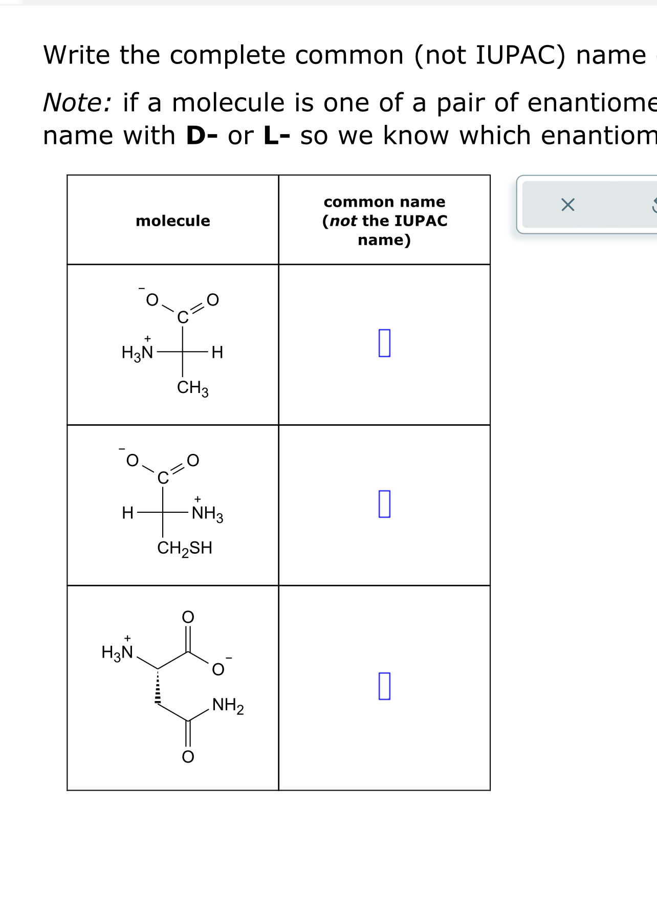 Solved Write the complete common (not IUPAC) ﻿name Note: if | Chegg.com