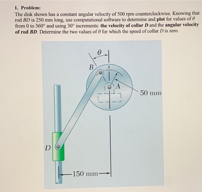 Solved 1. Problem: The disk shown has a constant angular | Chegg.com