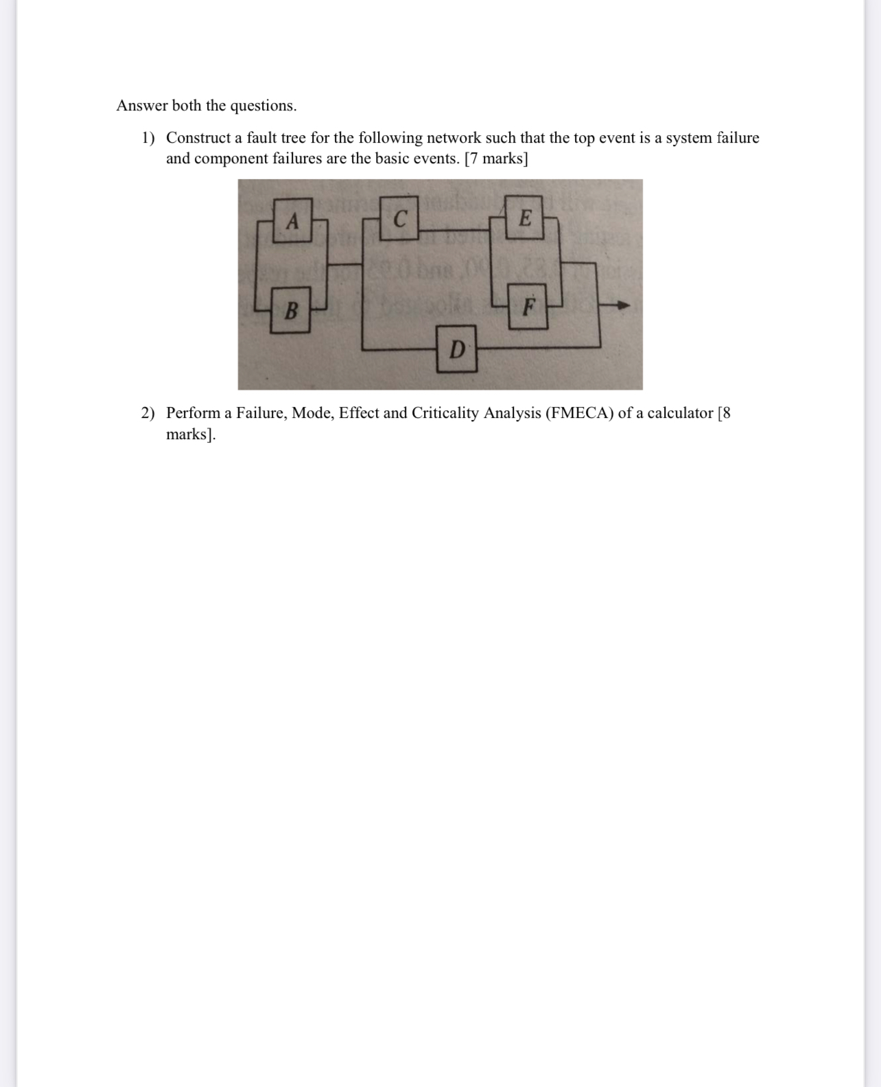 Solved Construct a fault tree for the attached | Chegg.com