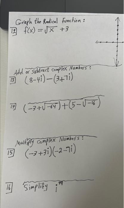 Solved Graph the Radical Function: 12. f(x)=x+3 Add or | Chegg.com