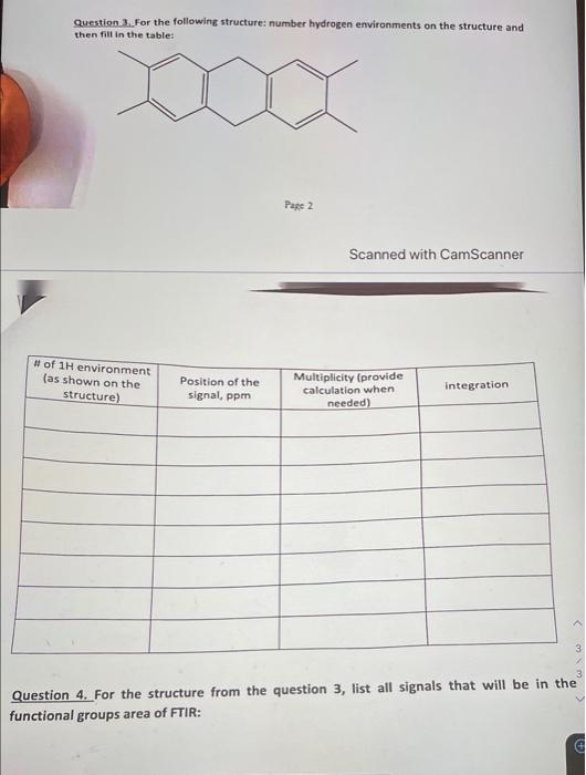 Solved Question.3. For the following structure: number | Chegg.com