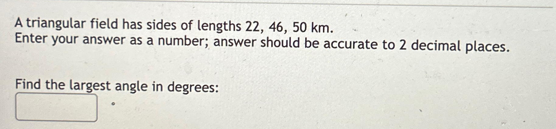 Solved A triangular field has sides of lengths | Chegg.com