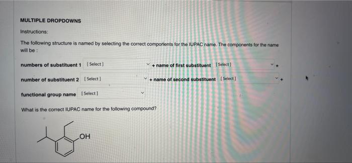 Solved MULTIPLE DROPDOWNS Instructions: The following | Chegg.com