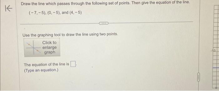 Solved Draw the line which passes through the following set | Chegg.com