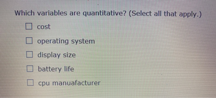 Solved Tablet PC Comparison provides a wide variety of | Chegg.com