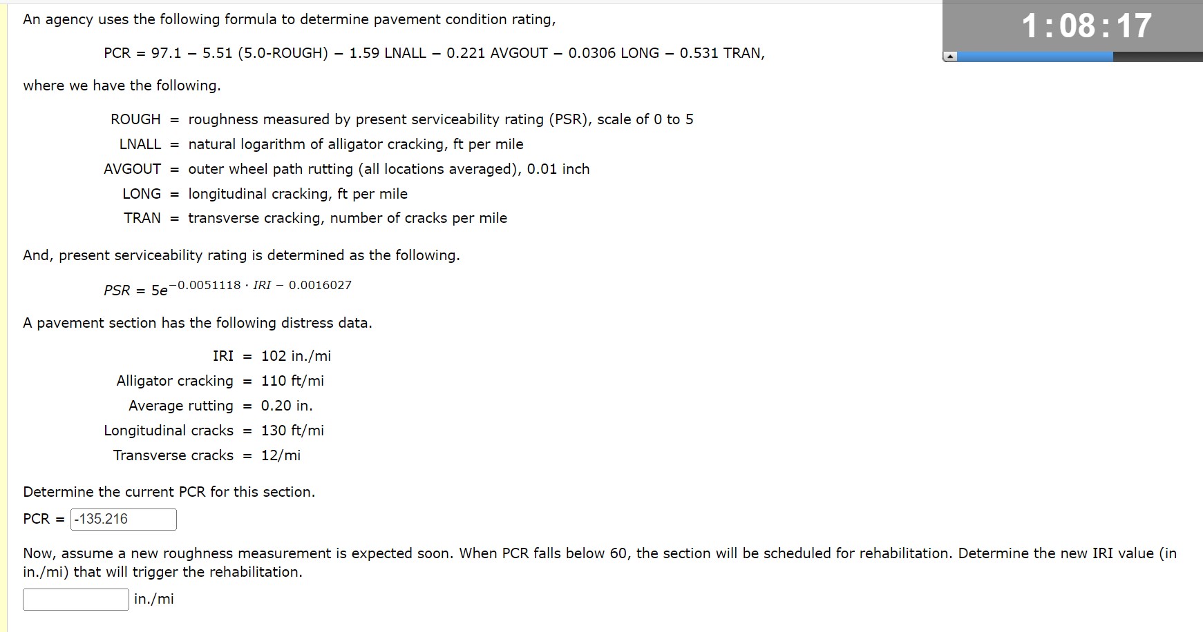 Solved An agency uses the following formula to determine | Chegg.com