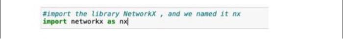 Solved #import the Library Networkx, and we named it nx | Chegg.com